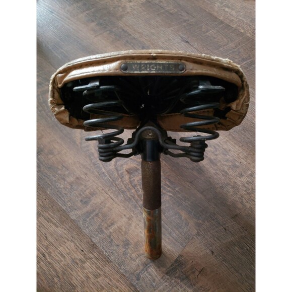 Wright's | Other | Vintage Wrights Tan Leather Dual Spring Bike Seat ...